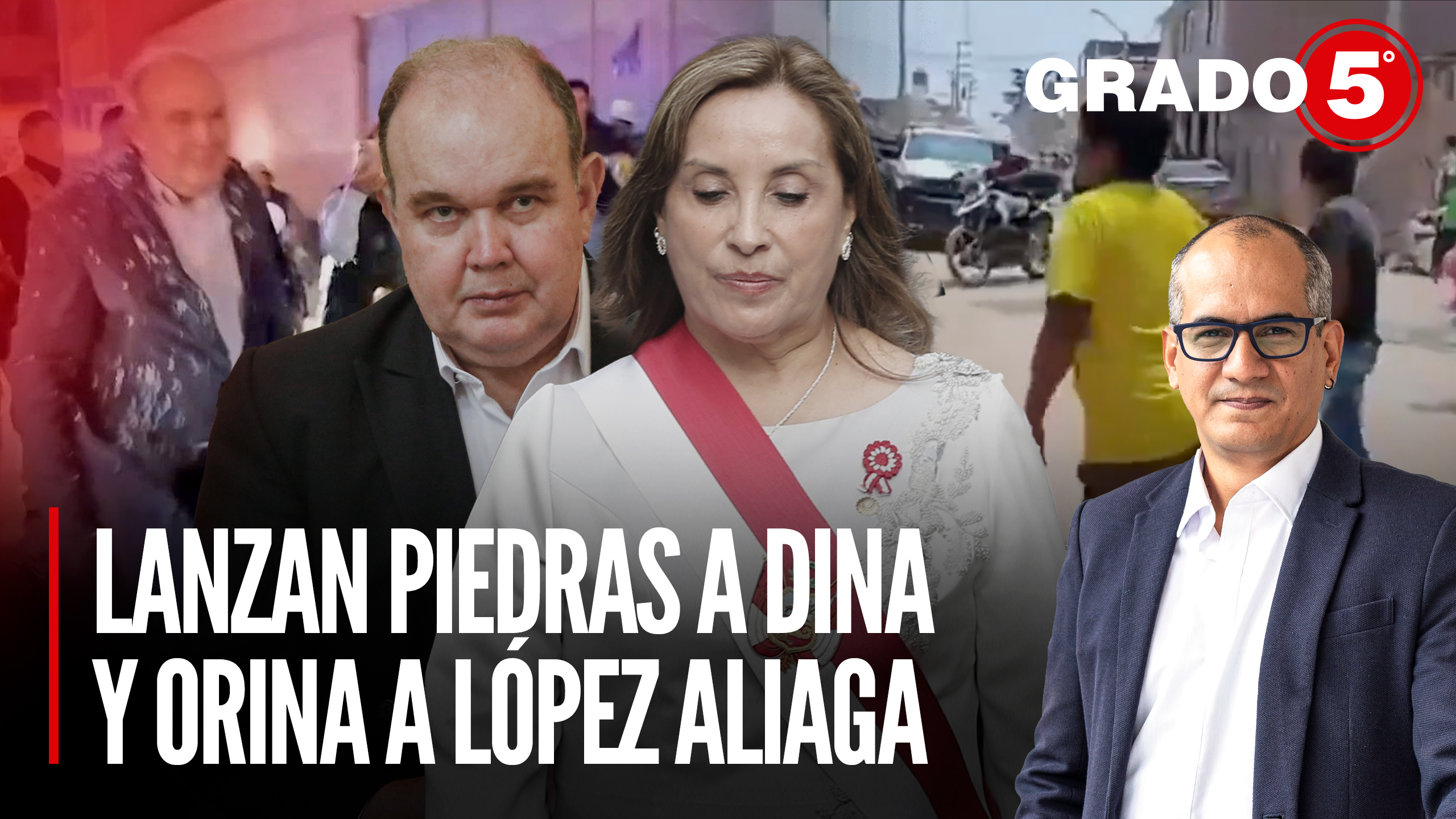 Lanzan piedras a Dina Boluarte y orina a Rafael López Aliaga | Grado 5 ...